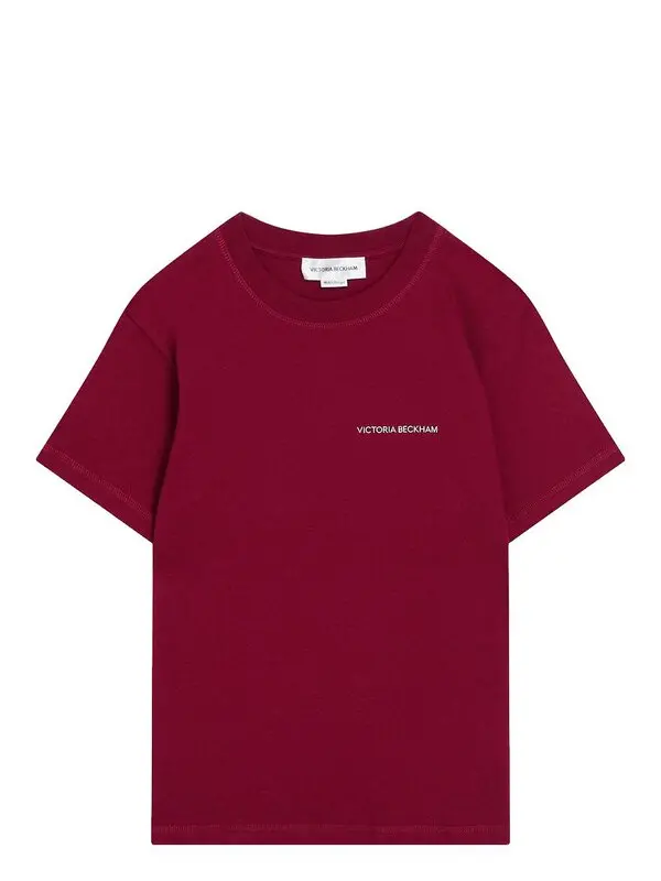 Victoria Beckham Printed Cotton-jersey T-shirt - Claret