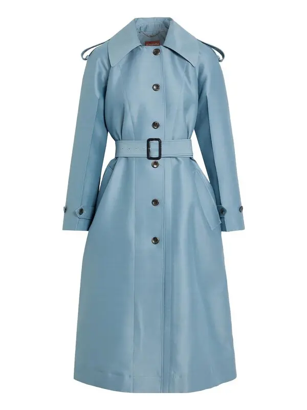 Altuzarra Wool And Silk-blend Twill Trench Coat - Slate Blue