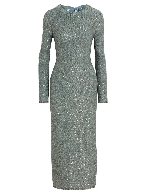 Altuzarra Cindy Sequin-embellished Metallic Knit Midi Dress - Slate Blue