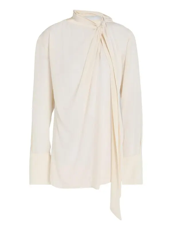 Victoria Beckham Twisted Silk Crepe De Chine Blouse - Off-white