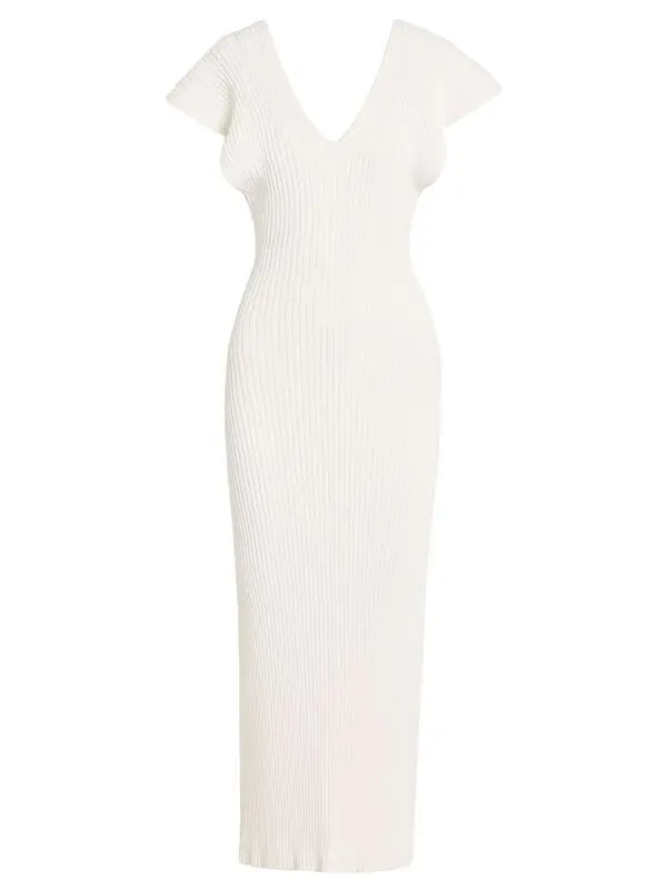 Altuzarra Trey Ribbed-knit Maxi Dress - White