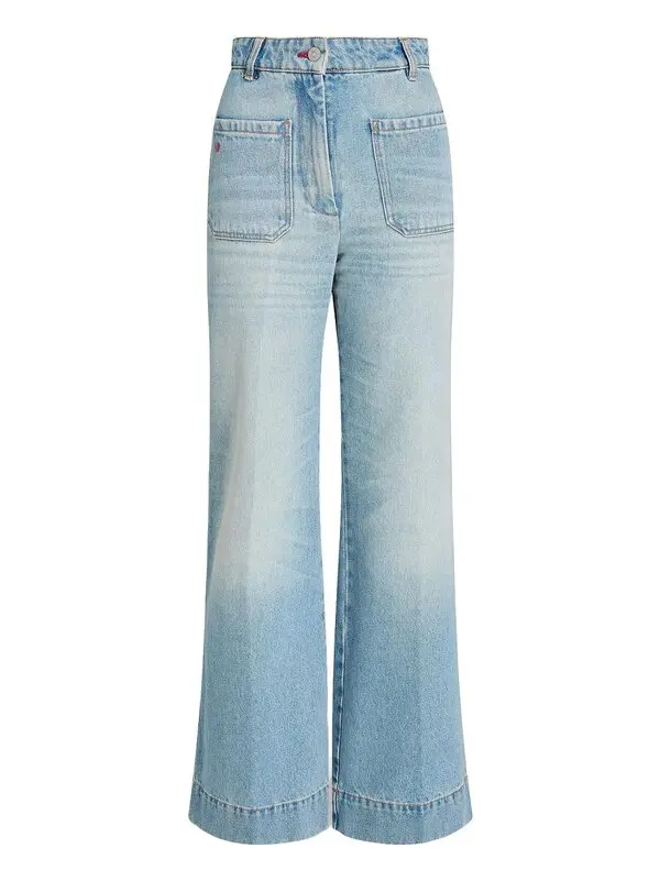 Victoria Beckham High-rise Flared Jeans - Light Denim