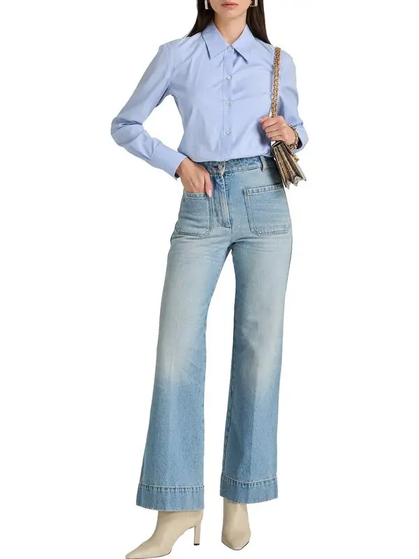 Victoria Beckham High-rise Flared Jeans - Light Denim