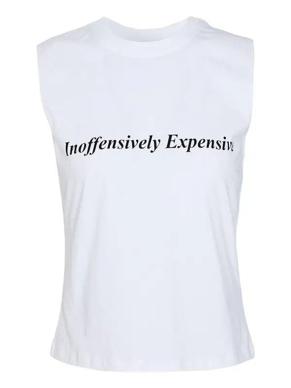 Victoria Beckham Printed Cotton-jersey Tank - White