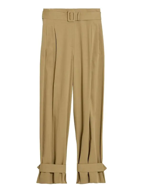 Another Tomorrow Convertible Lyocell-blend Wide-leg Pants - Mustard