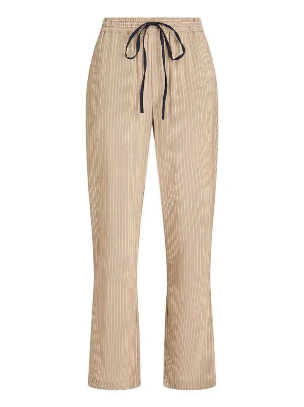 Victoria Beckham Striped Straight-leg Pants - Sand