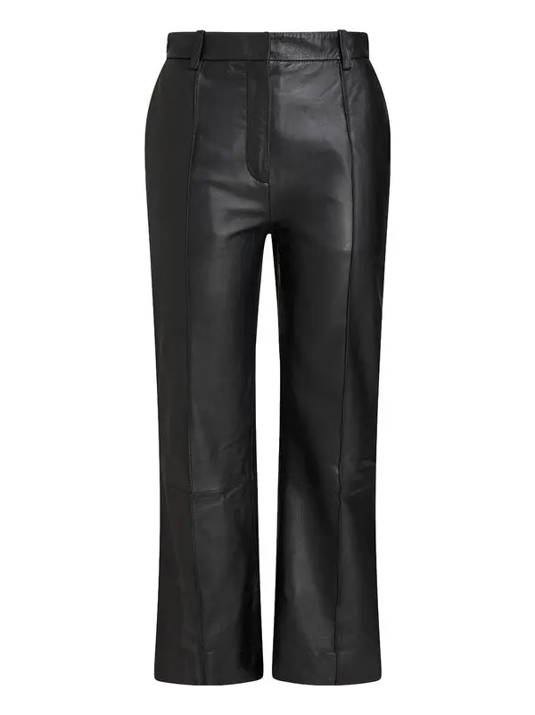 Victoria Beckham Leather Kick-flare Trousers - Black