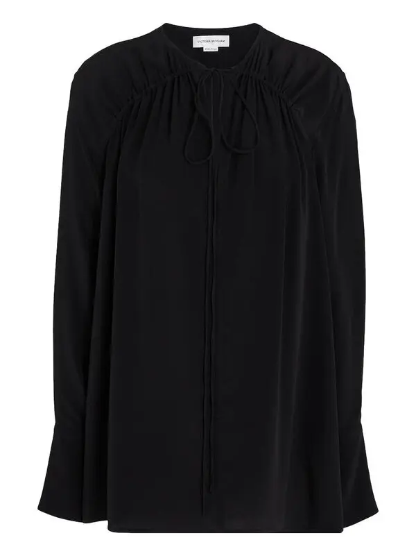 Victoria Beckham Silk Crepe De Chine Blouse - Black