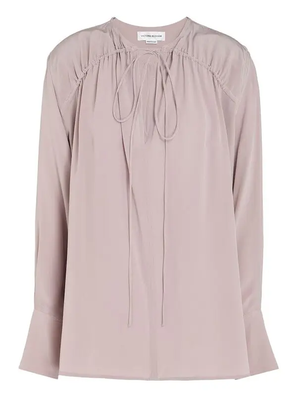 Victoria Beckham Silk Crepe De Chine Blouse - Stone
