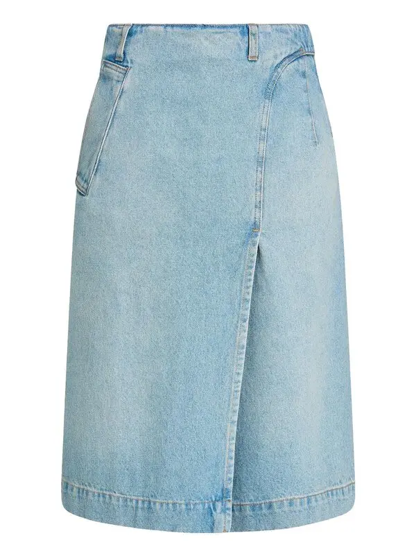 Victoria Beckham Faded Denim Skirt - Light Denim