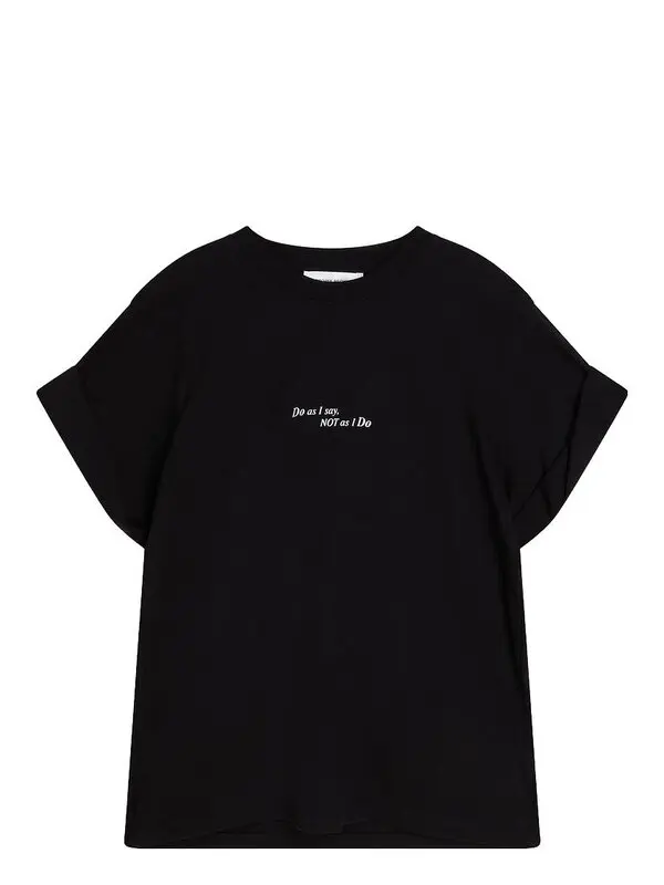 Victoria Beckham Flocked Cotton-jersey T-shirt - Black
