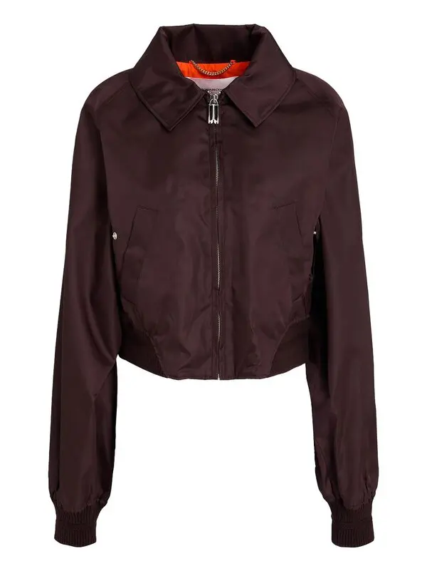 Victoria Beckham Harrington Shell Bomber Jacket - Chocolate
