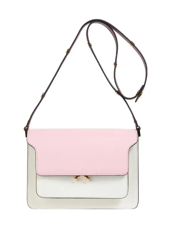 Marni Leather Trunk Crossbody Bag - Baby Pink