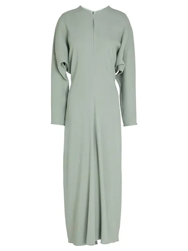 Victoria Beckham Pleated Crepe Midi Dress - Sage Green