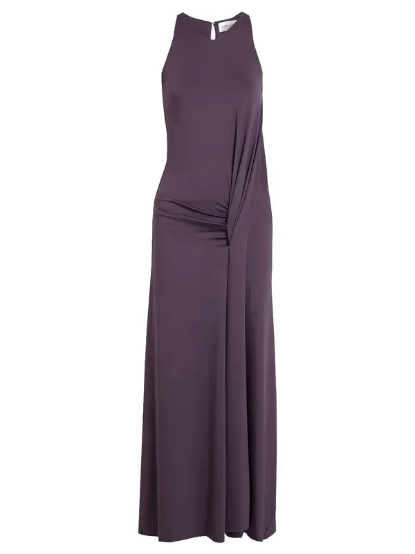 Victoria Beckham Draped Stretch-jersey Maxi Dress - Dark Purple
