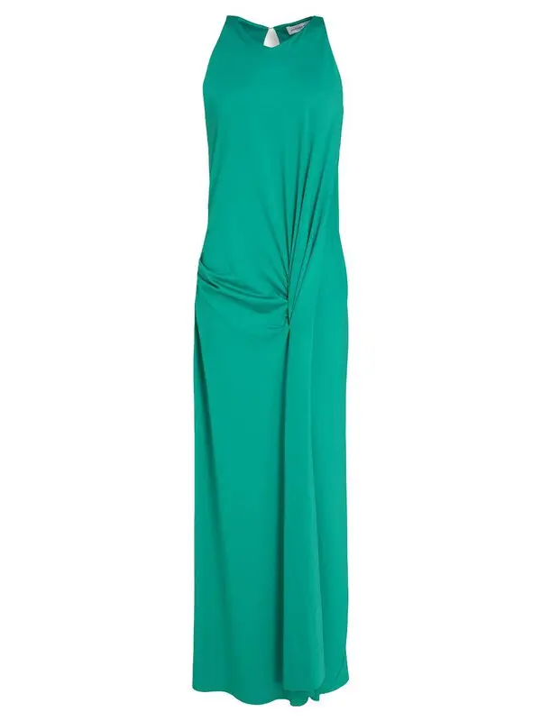 Victoria Beckham Draped Stretch-jersey Maxi Dress - Jade