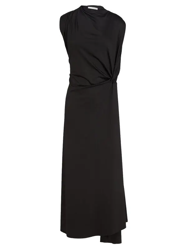 Victoria Beckham Draped Stretch-jersey Midi Dress - Black