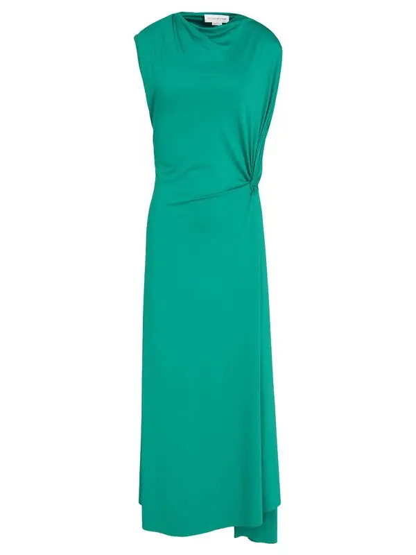 Victoria Beckham Draped Stretch-jersey Midi Dress - Jade