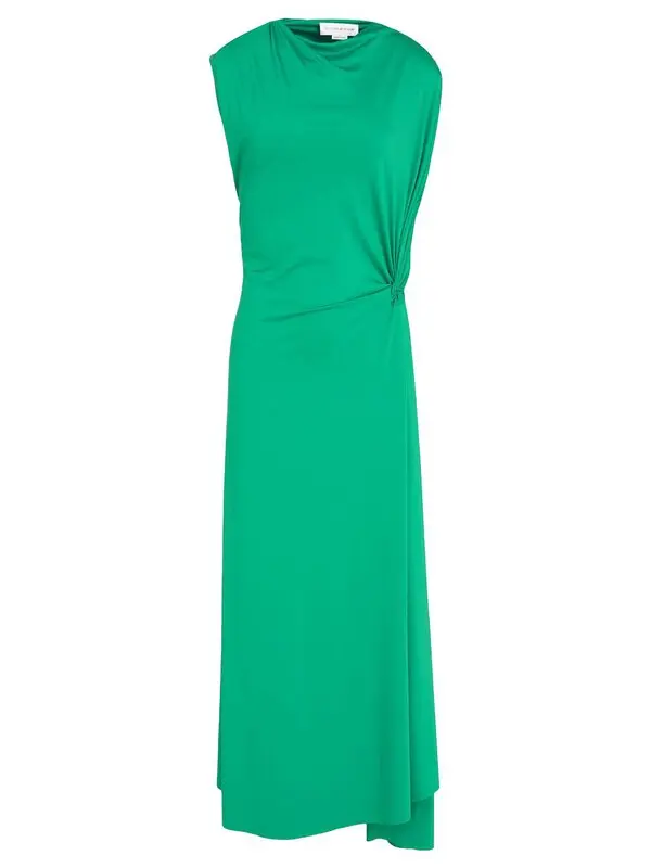 Victoria Beckham Draped Stretch-jersey Midi Dress - Jade