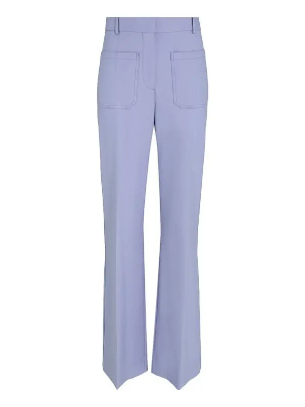Victoria Beckham Twill Flared Pants - Light Blue