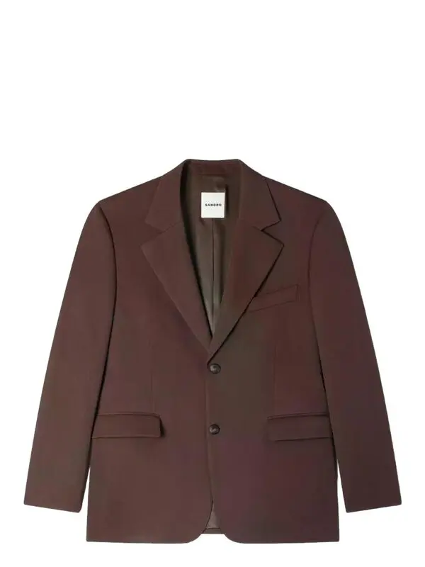 Sandro Oversized Wool Jacket - Brown