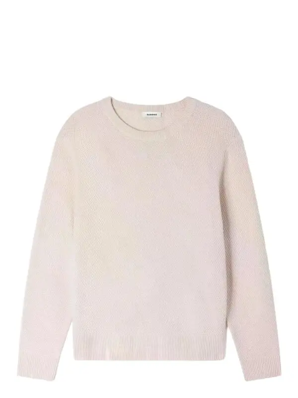 Sandro Seed Stitch Crew Neck Sweater - Neutrals