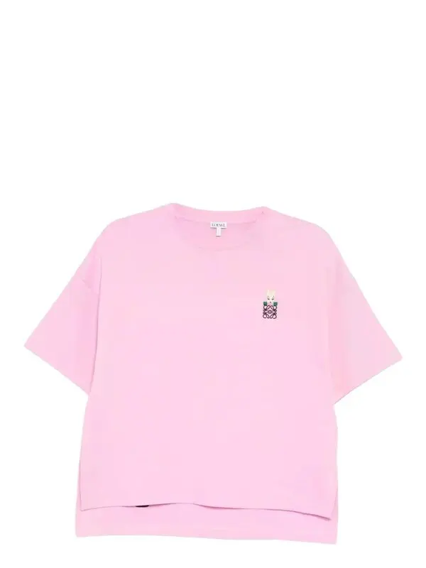 Loewe Logo-embroidered T-shirt - Pink