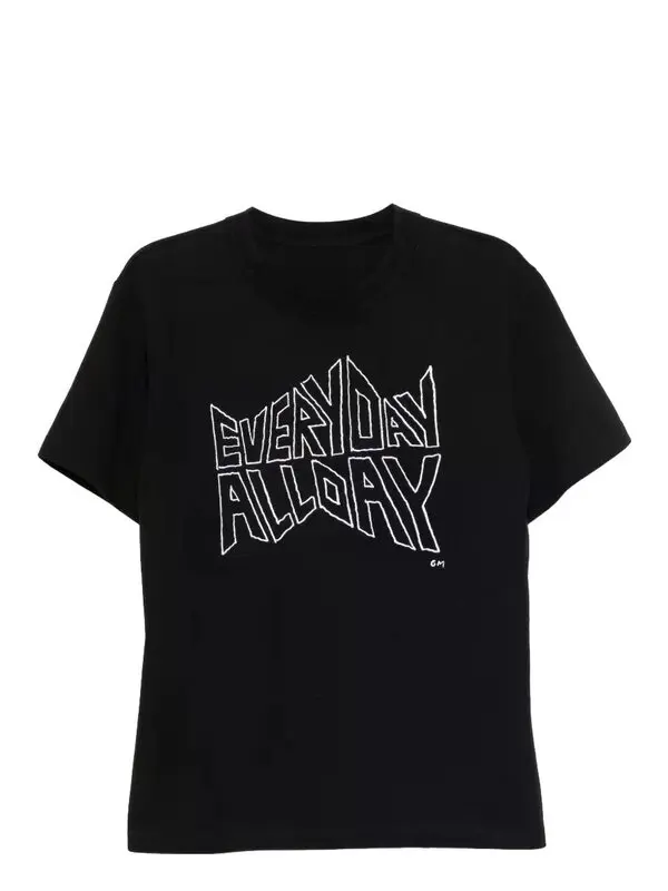 Sacai Graphic Crew Neck T-shirt - Black
