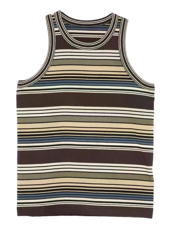 Sacai Striped Vest Top - Brown