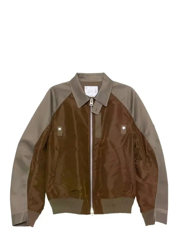 Sacai Jacket With Two-way Zip Fastening - Brown