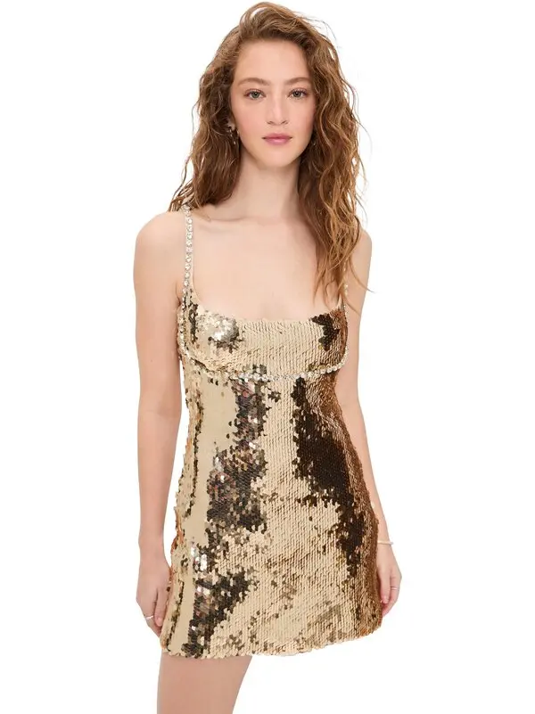 Retrofete Aderyn Sequin Dress - Gold