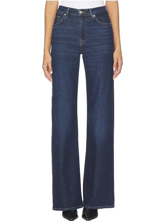7 For All Mankind Lotta Wide Leg Jeans - Bluecrest