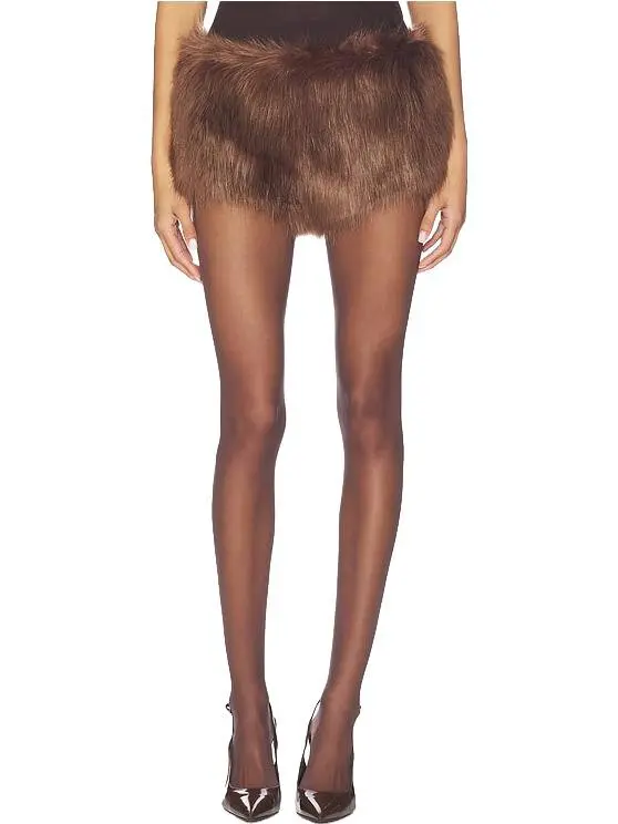 Retrofete Arista Midweight Faux Fur Shorts - Brown