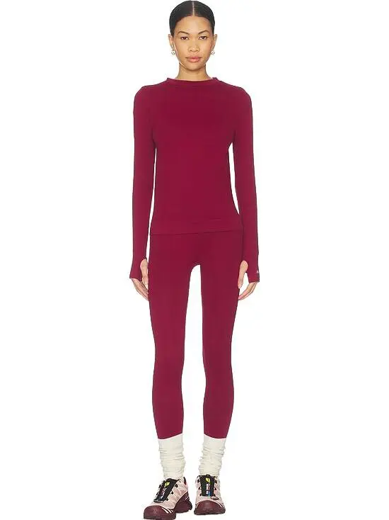 MY SUNDAY SKI Ribbed Base Layer Set - Cabernet
