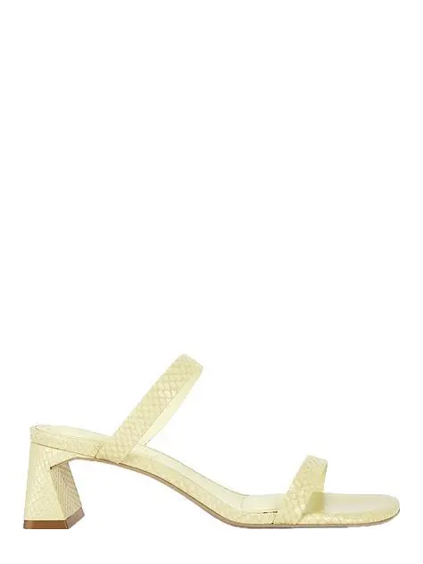 Simkhai Clara Snake Print Block Heel Sandals - Pistachio