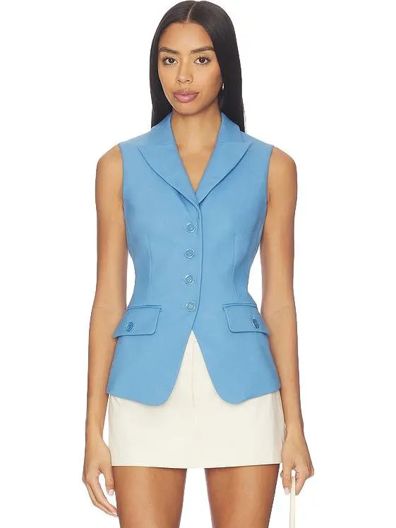 Veronica Beard Benny Vest - Blue Jasper