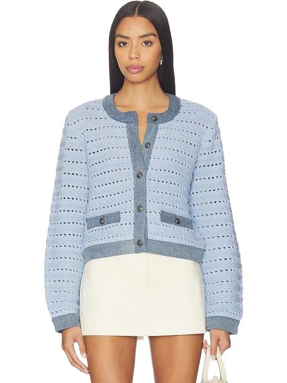 Steve Madden Cassette Cardigan - Baby Blue & Denim