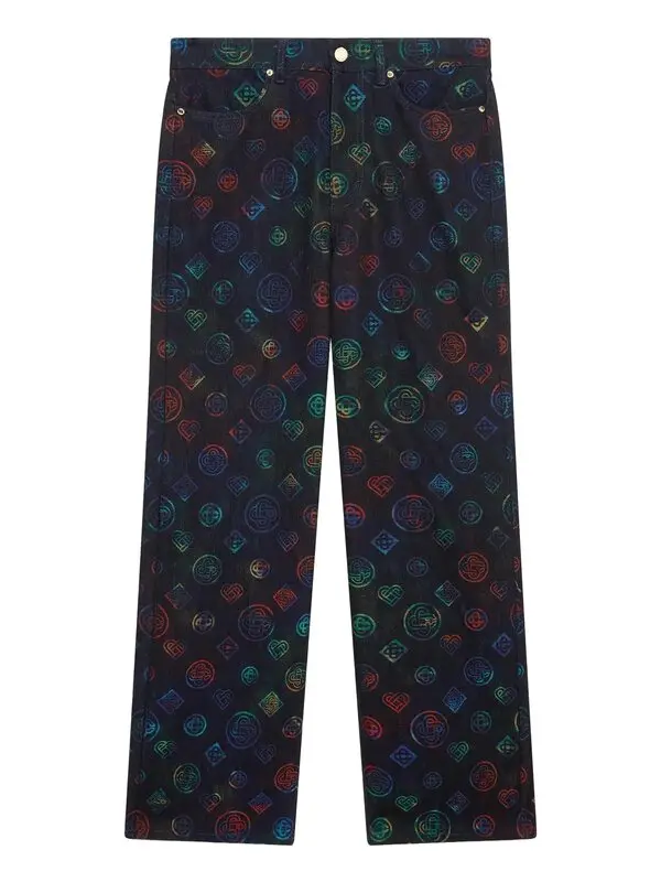 Casablanca Heatmap Monogram Straight-leg Denim Jeans - Multicolor
