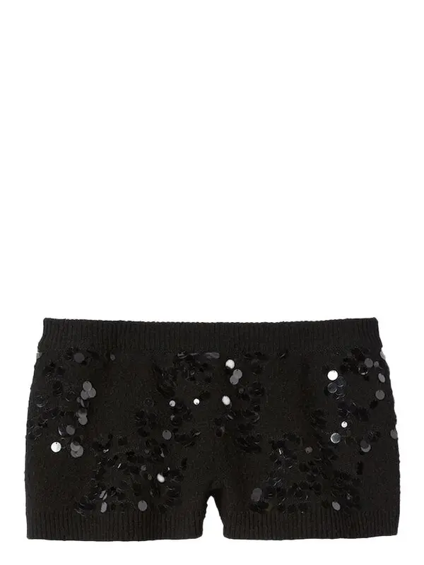 Gucci Sequin Embroidered Shorts - Black