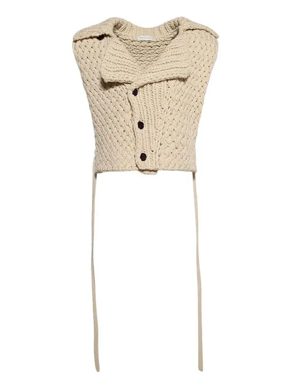 Dries Van Noten Knitted Merino Wool And Cashmere Jacket - White