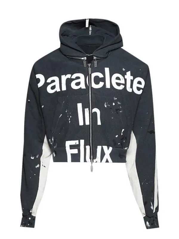 RIVINGTON ROI REBIS Paraclete In Flux Rose Zip Hoodie - Grey