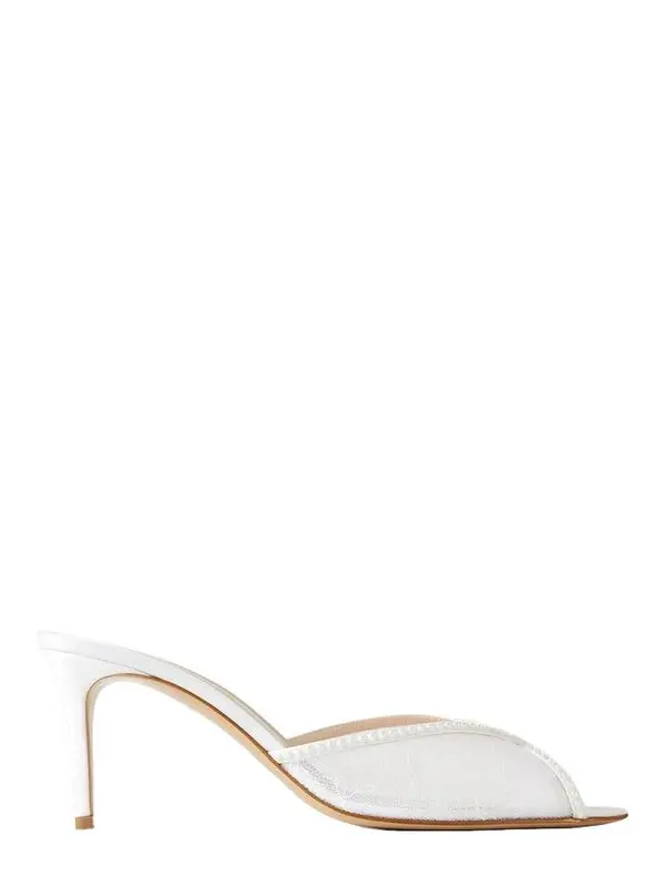 ANDREA WAZEN Katy Mule 75 Lace Pearl - White