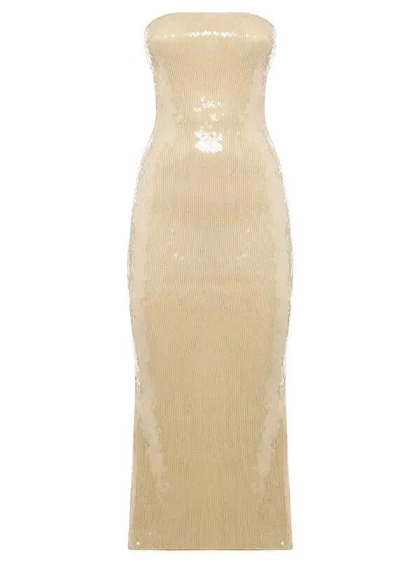 OSÃ©REE Marylin Strapless Midi Dress - Nude