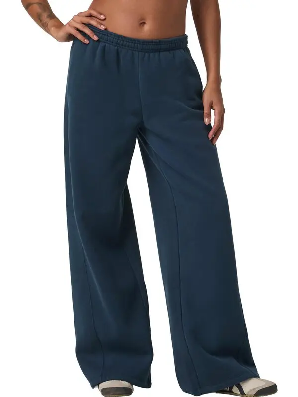 Vuori Restore Wide Leg Sweatpant Shorts - Ocean Blue