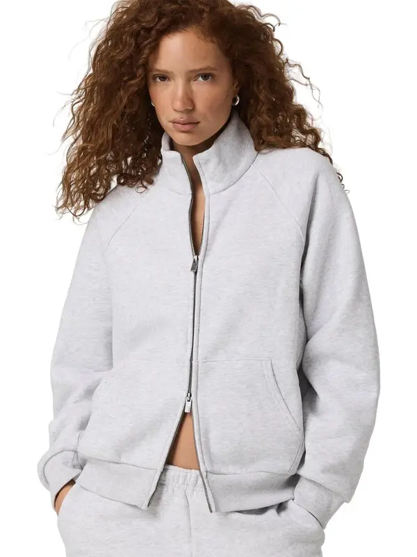 Vuori Restore Double Zip Sweatshirt - Pale Grey Heather