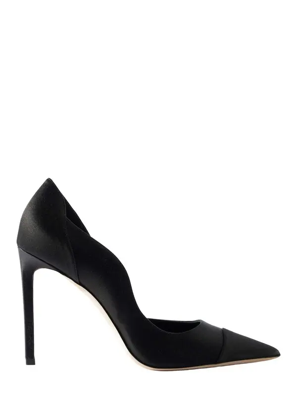 JIMMY CHOO Brigitte 100 Satin Pumps - Black