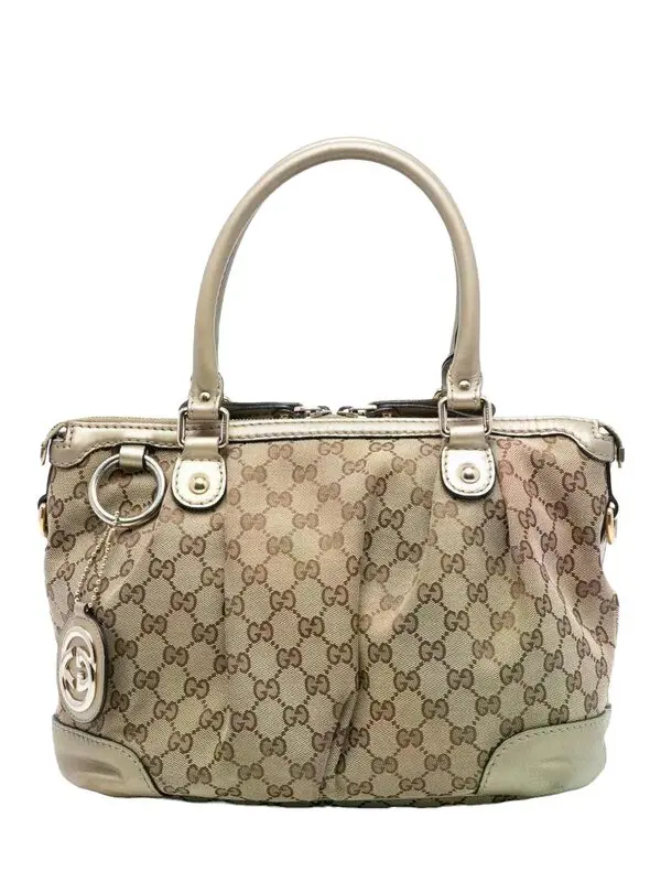 Gucci Gg Canvas Sukey Satchel - Brown