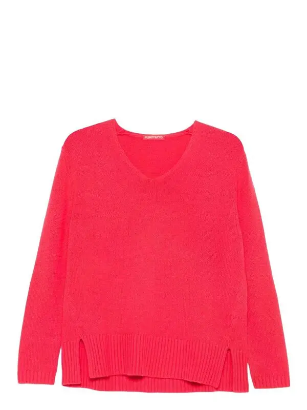 PUROTATTO V-neck Cashmere Sweater - Pink