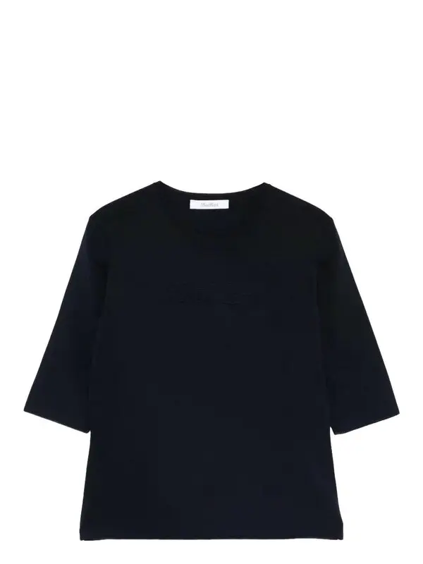 Max Mara Embossed Short Sleeve Top - Blue