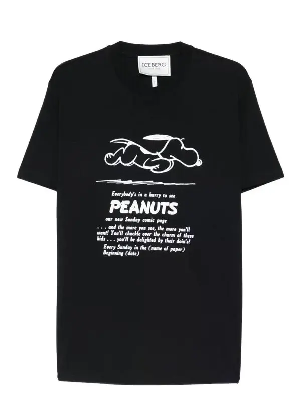 Iceberg Peanuts Print T-shirt - Black